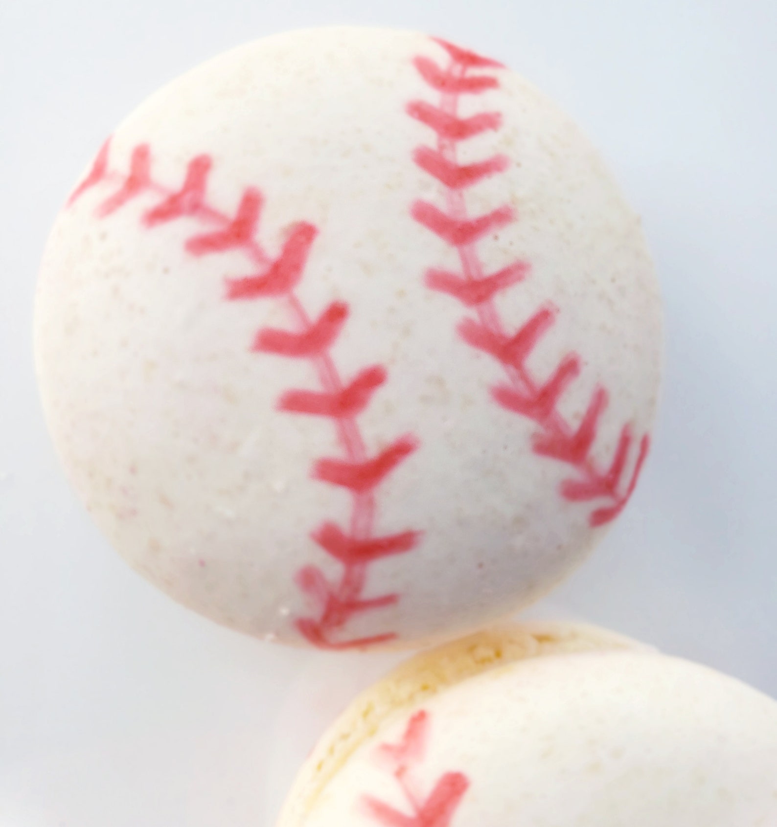12 Baseball Vanilla French Macarons-sport Ball Cookiesbaby | Etsy