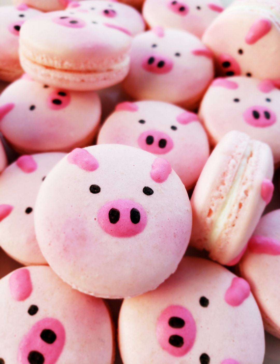 12 Cute Piggies French Macarons,birthday Party,piggy Dessert, Unicorn ...