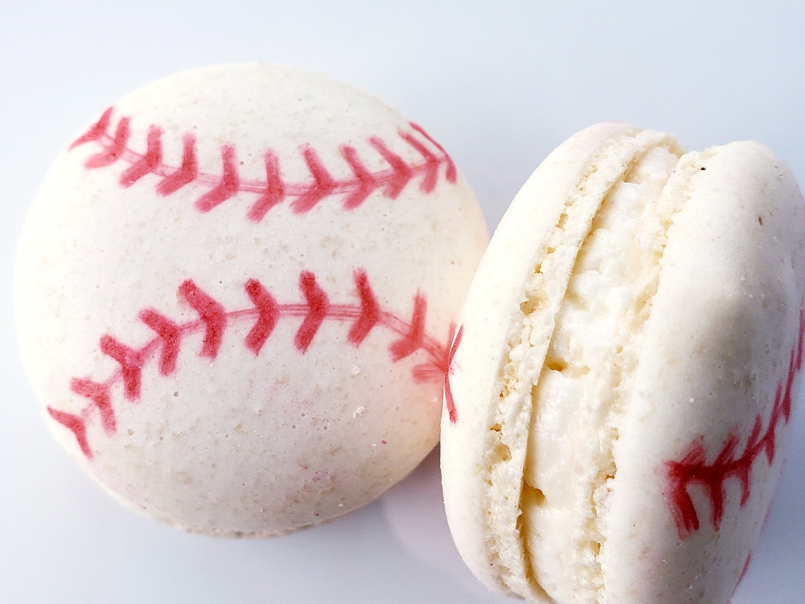 12 Baseball Vanilla French Macarons-sport Ball Cookiesbaby | Etsy