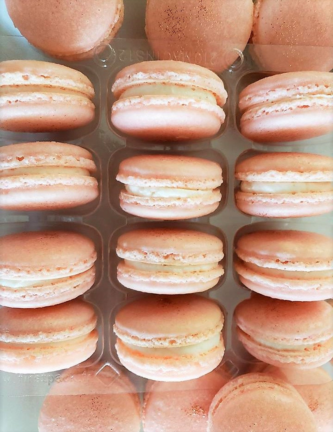 12 Pink Champagne Color Madagascar Bourbon Vanilla Macarons | Etsy