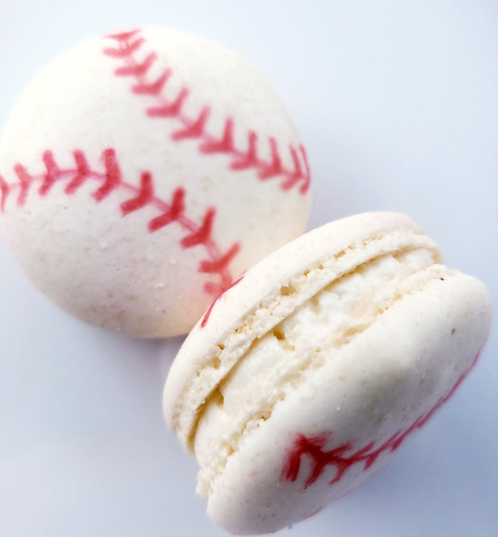 12 Baseball Vanilla French Macarons-sport Ball Cookiesbaby | Etsy