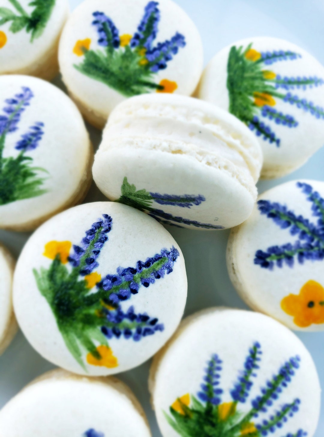 12 Mother's Day Hand Painted Macarons,french Macaroons,mother's Day ...