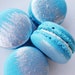 12 Baby Blue Silver Brushed French Macarons-baby Shower,wedding Favor ...