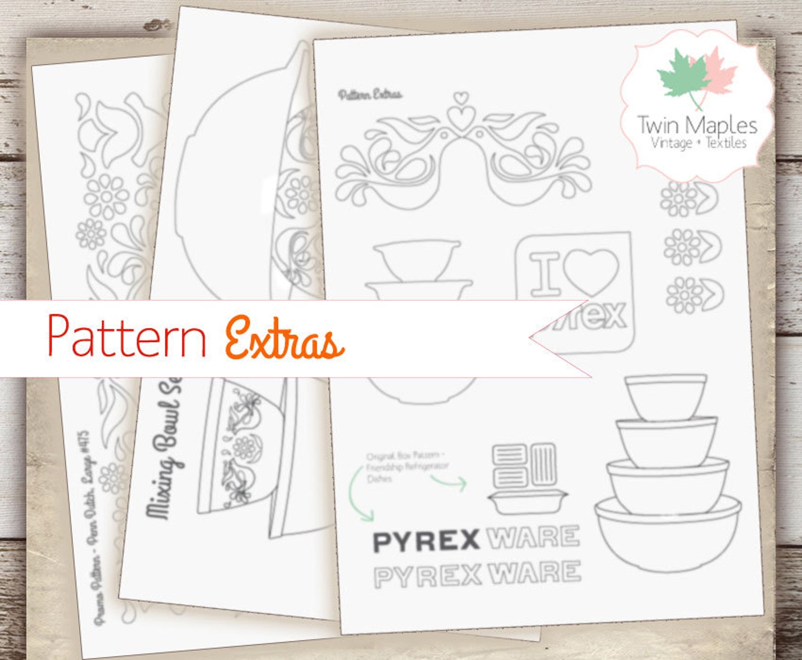 PYREX Embroidery Patterns (24 Individual Patterns) - Friendship ...