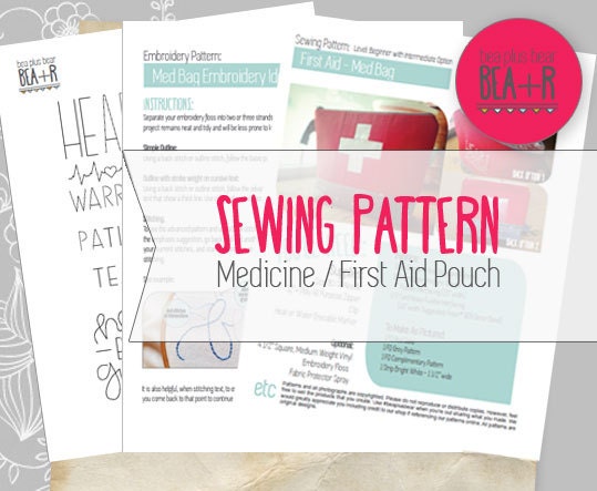 Medicine Tote Sewing Pattern – First Aid Pouch PDF – Zipper Bag With ...