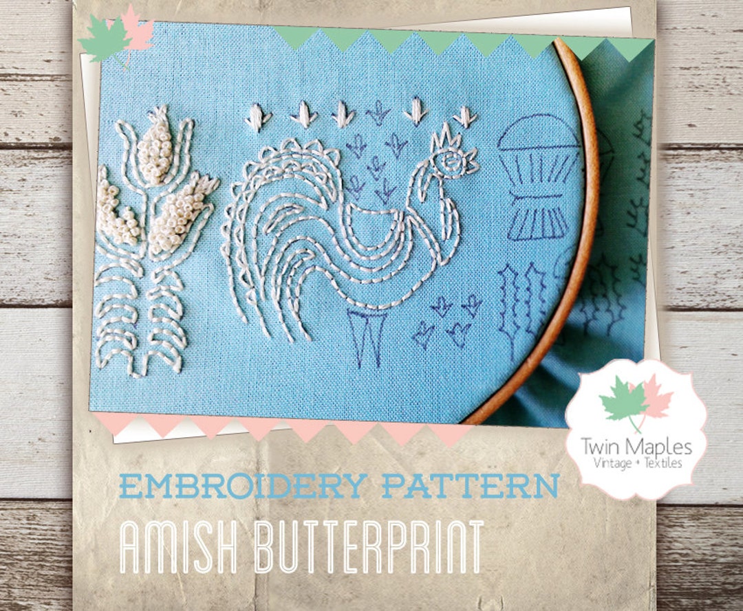 PYREX Embroidery Patterns (18 Total) - Amish Butterprint / Dutch Farmer ...