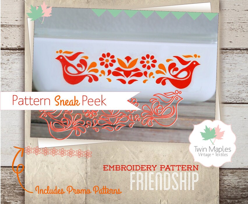 PYREX Embroidery Patterns (24 Individual Patterns) - Friendship ...