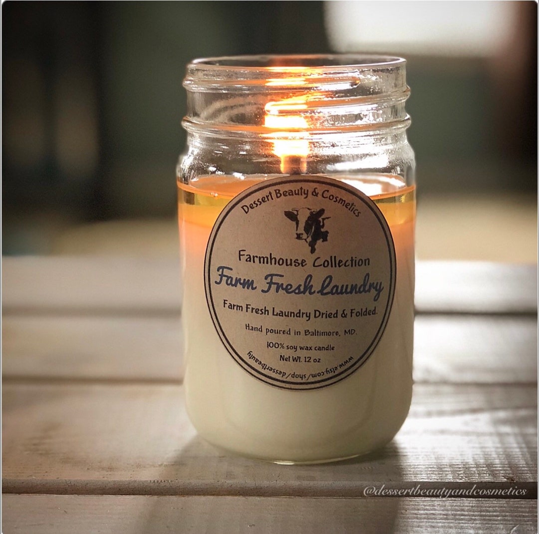 Farm Fresh Laundry Soy Wax Candle - Etsy