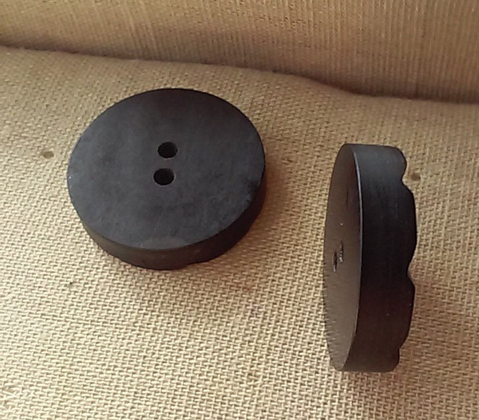 Art Deco Style Carved Bake Lite 2 Holed Buttons,set of 2,matching Set ...
