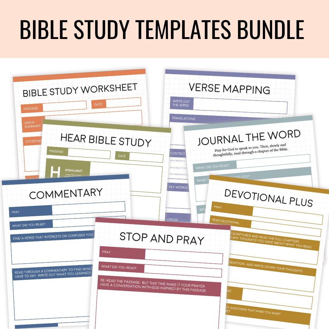 Bible Study Templates Bundle - Digital Download - Etsy