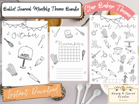 October Bullet Journal November Planner Pages Baking Cozy - Etsy