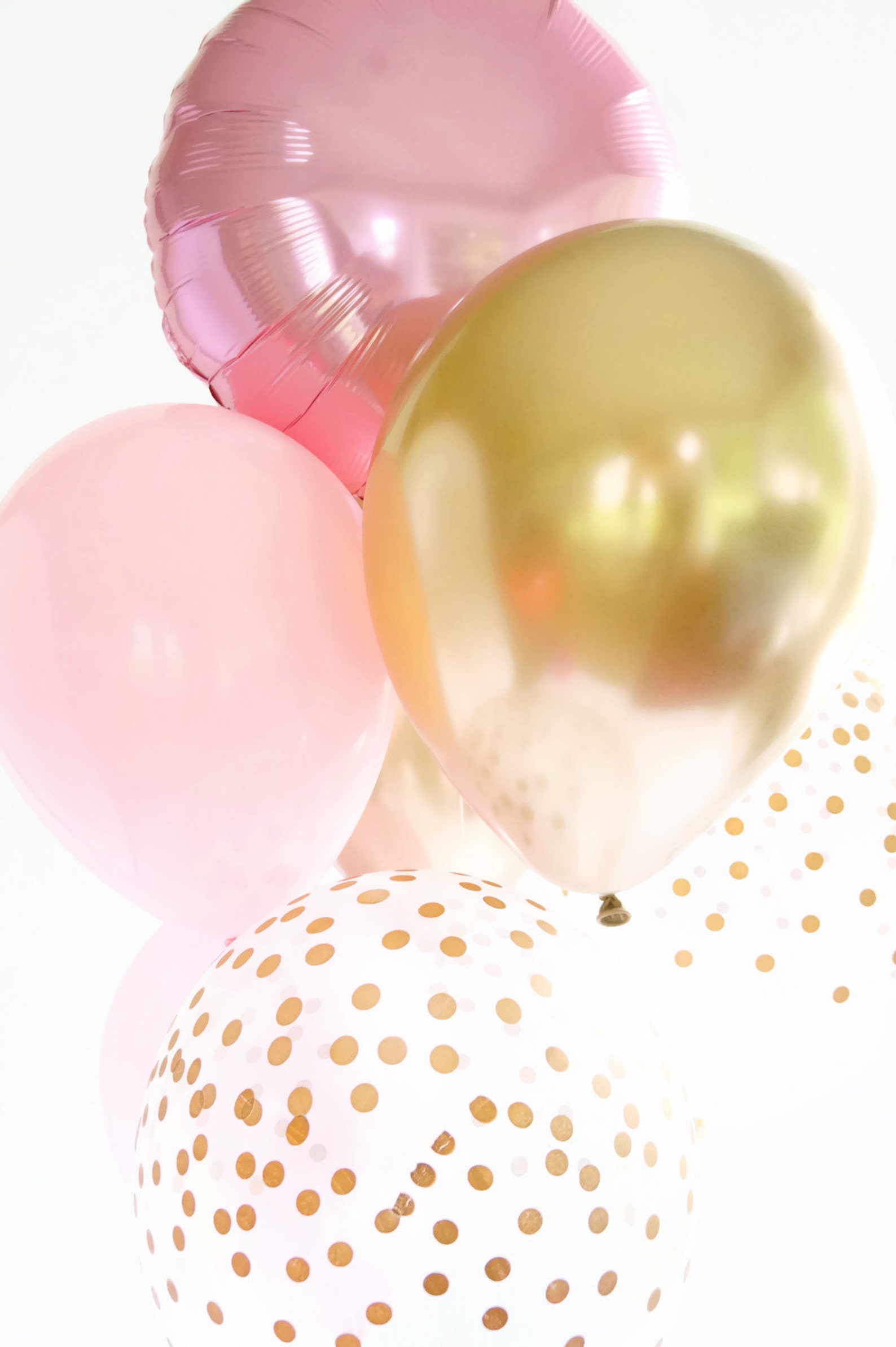 Pink Gold Balloon Bouquet Pink and Gold Chrome Latex | Etsy