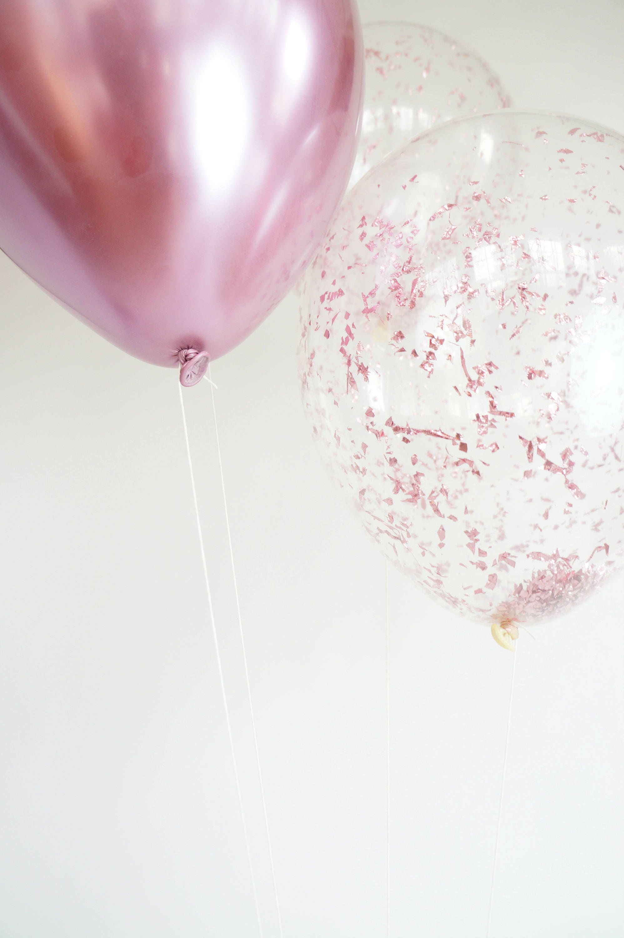 Pink Metallic Balloons with Pink glitter confetti balloons | Etsy