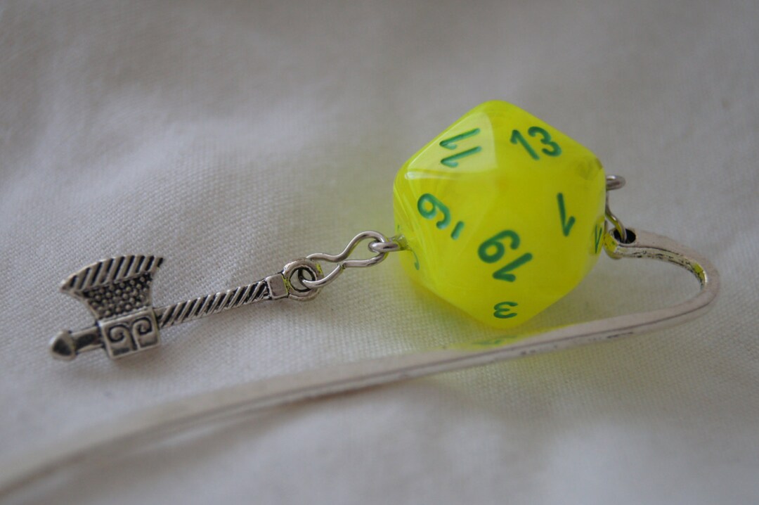 Marbled Yellow D20 and Hatchet Bookmark - Etsy