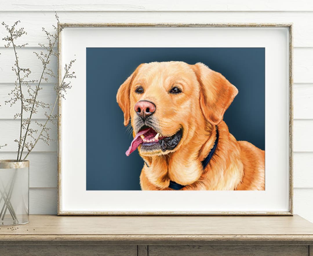 Custom Pet Portrait - Digital Print - Realistic Dog Art - Custom Gift ...
