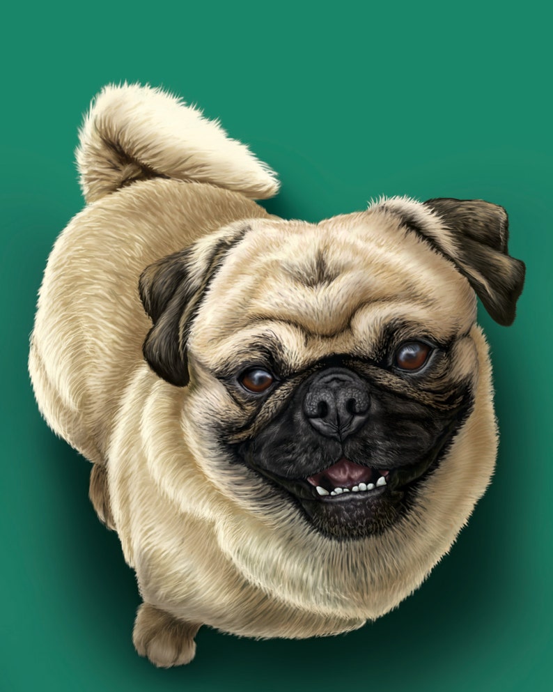 Custom Pet Portrait - Realistic Dog Art - Digital Print - Dog Portrait ...