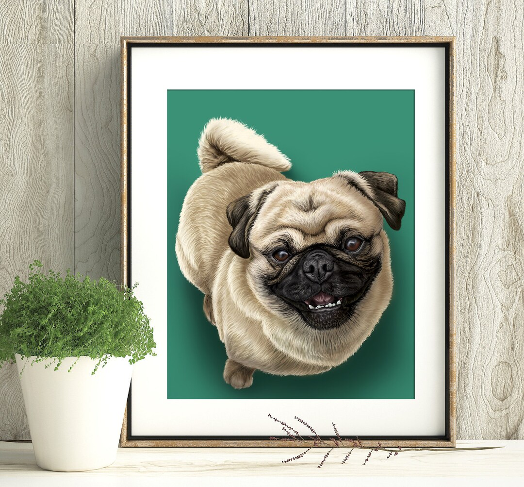 Custom Pet Portrait - Realistic Dog Art - Digital Print - Dog Portrait ...