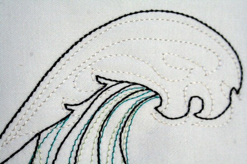 Wave Machine Embroidery Pattern Design Download 5 Sizes Modern | Etsy