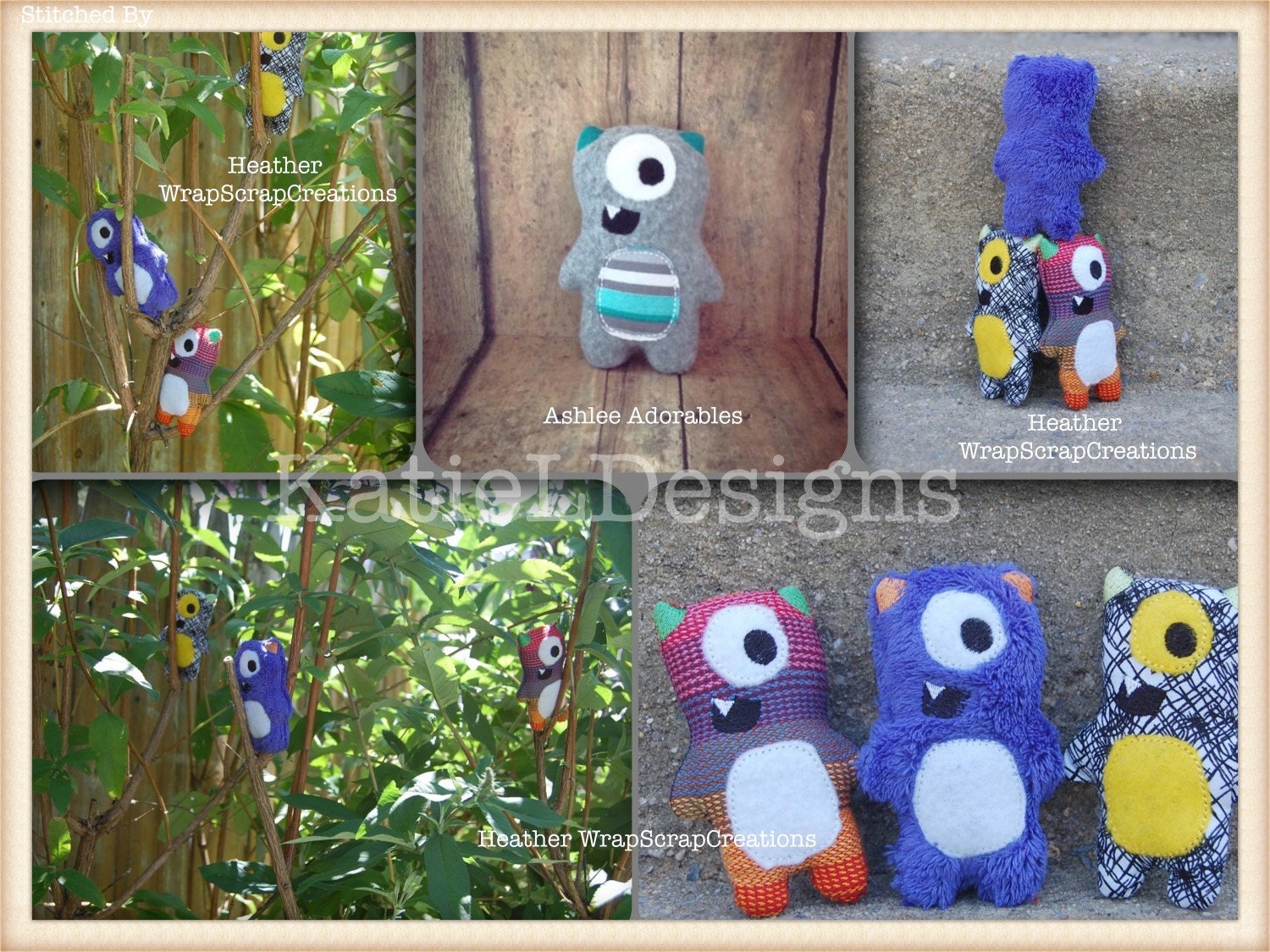 ITH Mini Monster Stuffie Machine Embroidery Design Pattern - Etsy