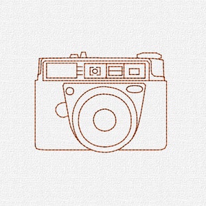 Vintage Camera Redwork Machine Embroidery Design Pattern Download 4x4 ...