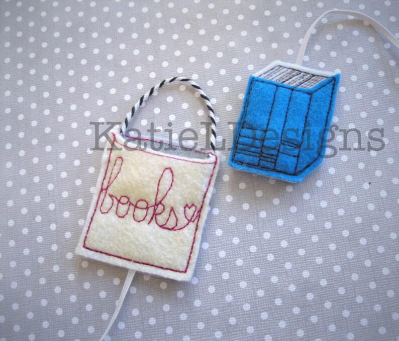 ITH Bookmark Book Bag With Books Embroidery Machine Design - Etsy
