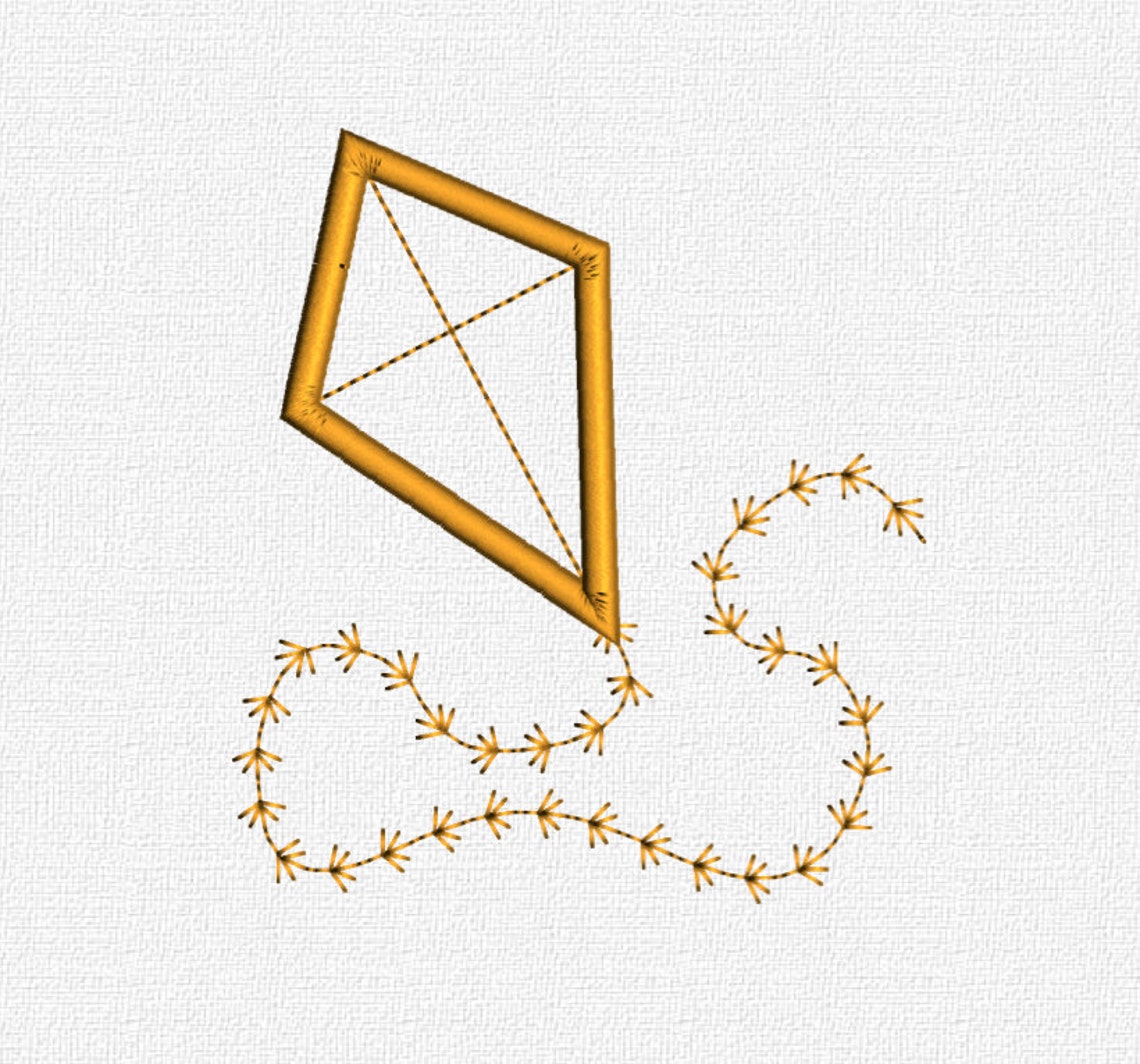 Kite Appliqué Machine Embroidery Design Pattern Download 4x4 - Etsy