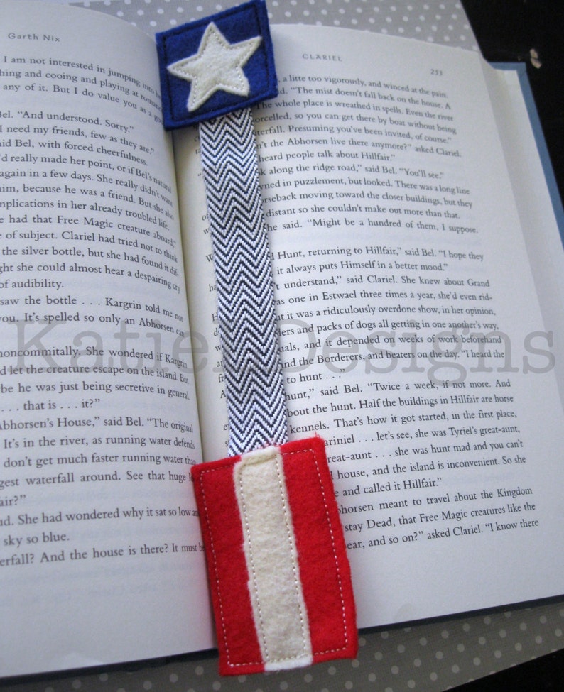 ITH Bookmark American Flag Ribbon Machine Embroidery Design Pattern ...