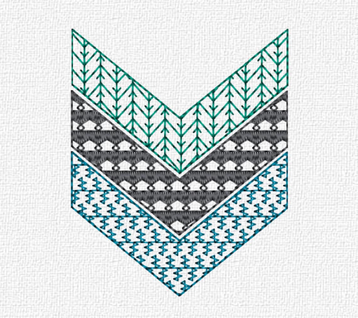 Chevron Machine Embroidery Design Pattern Instant Download 4x4 - Etsy