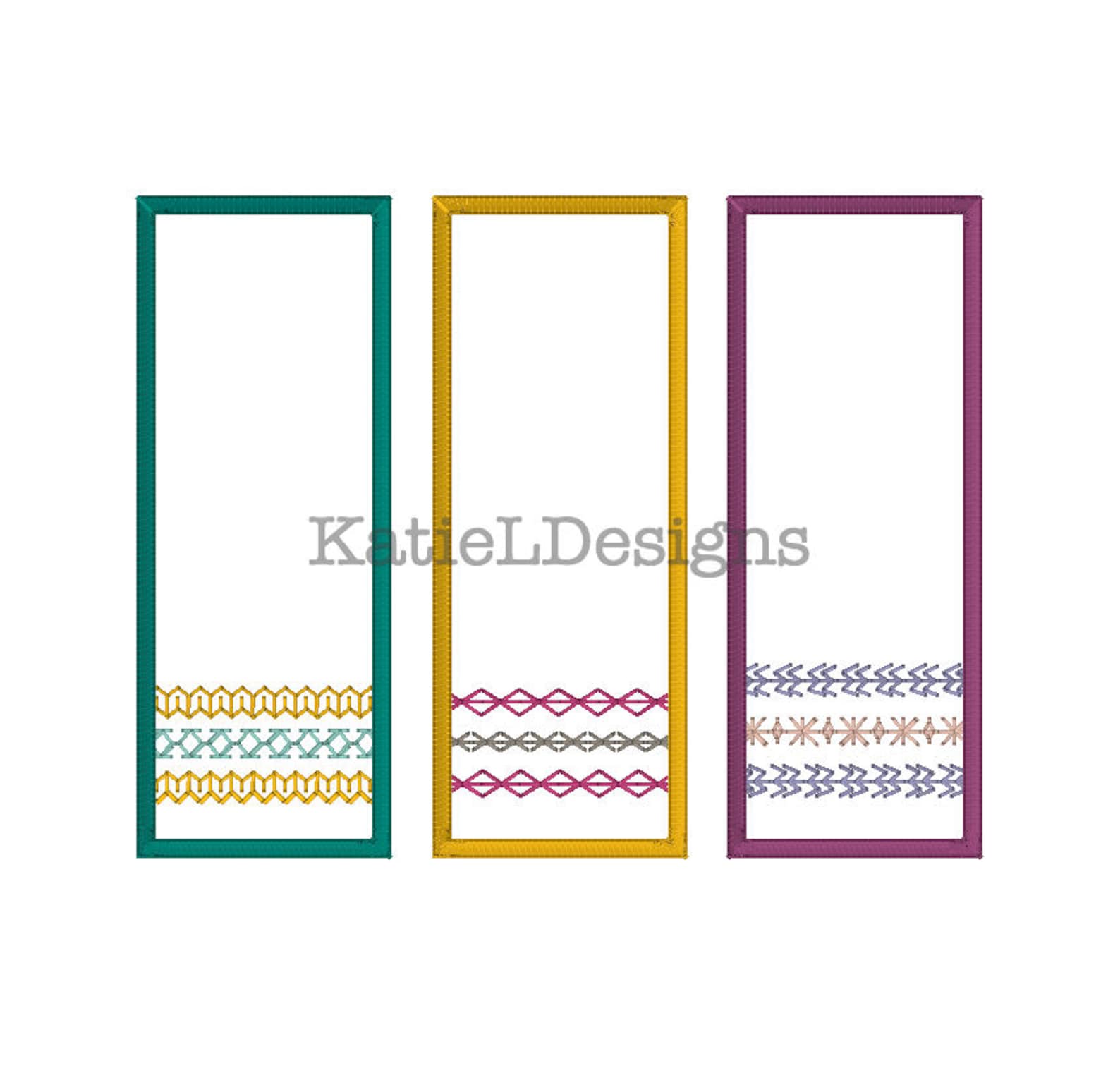 ITH Rectangle Bookmark Set Machine Embroidery Design Pattern | Etsy