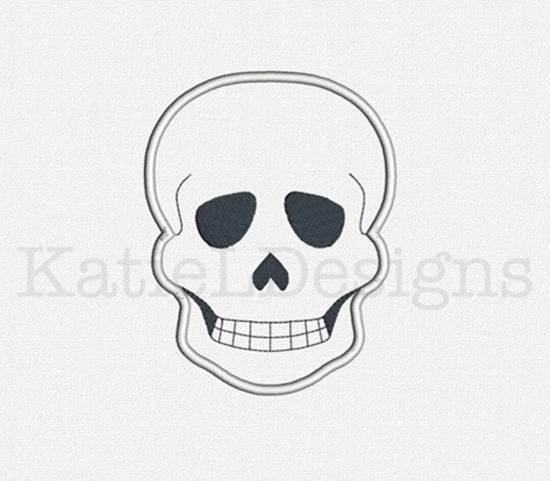 Skull Appliqué Machine Embroidery Design Pattern Download 4x4 5x7 6x10 ...