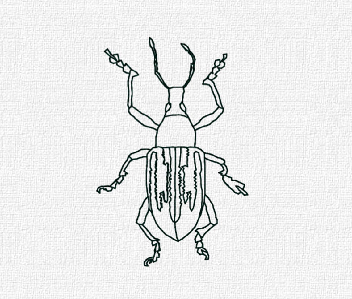 Root Weevil Redwork Embroidery Machine Digital Download 4x4 | Etsy