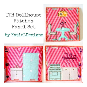 In the Hoop Dollhouse Kitchen Set Machine Embroidery Design Pattern ...
