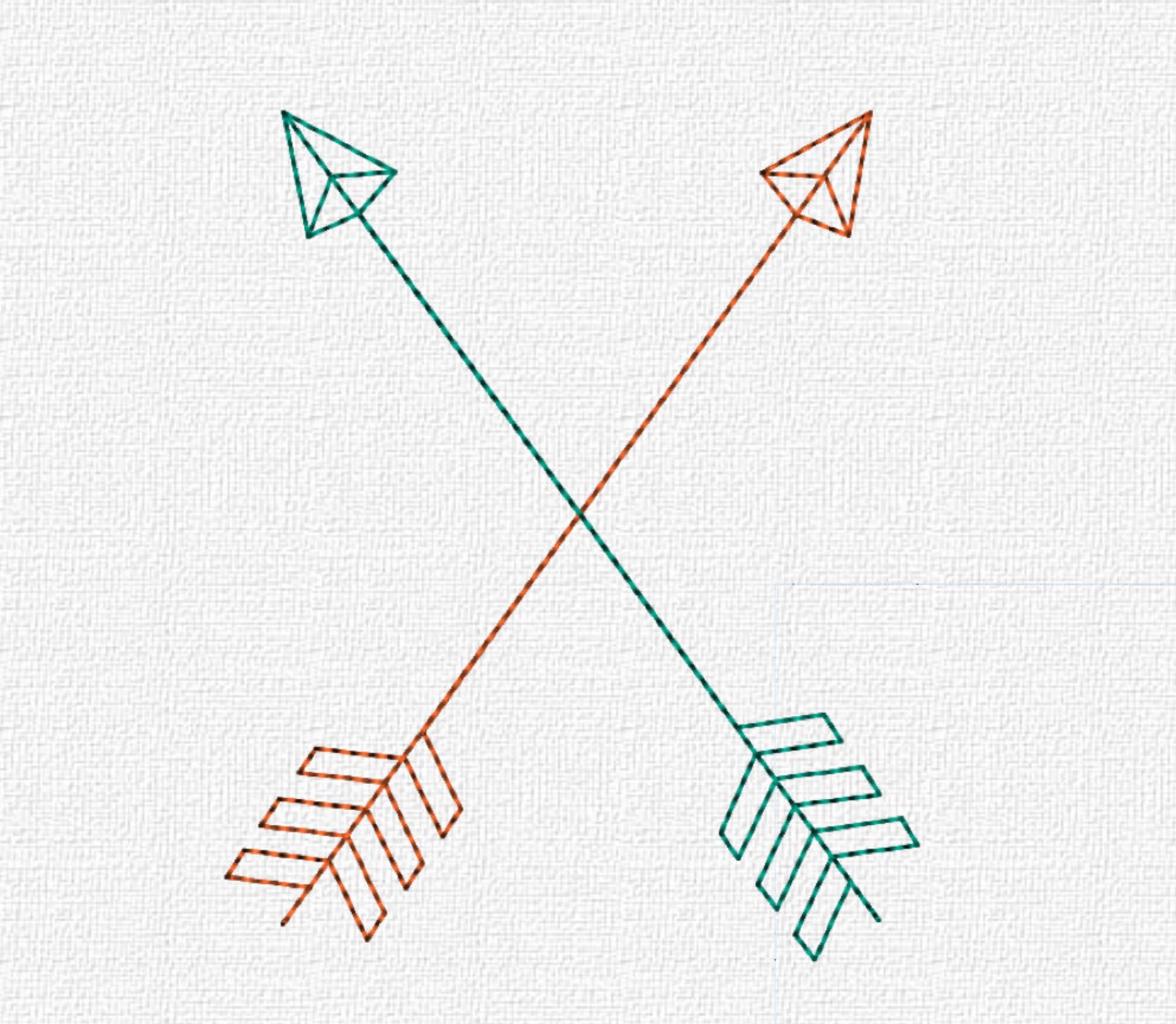 Double Arrows Machine Embroidery Design Pattern Download 4x4 5x7 Modern ...