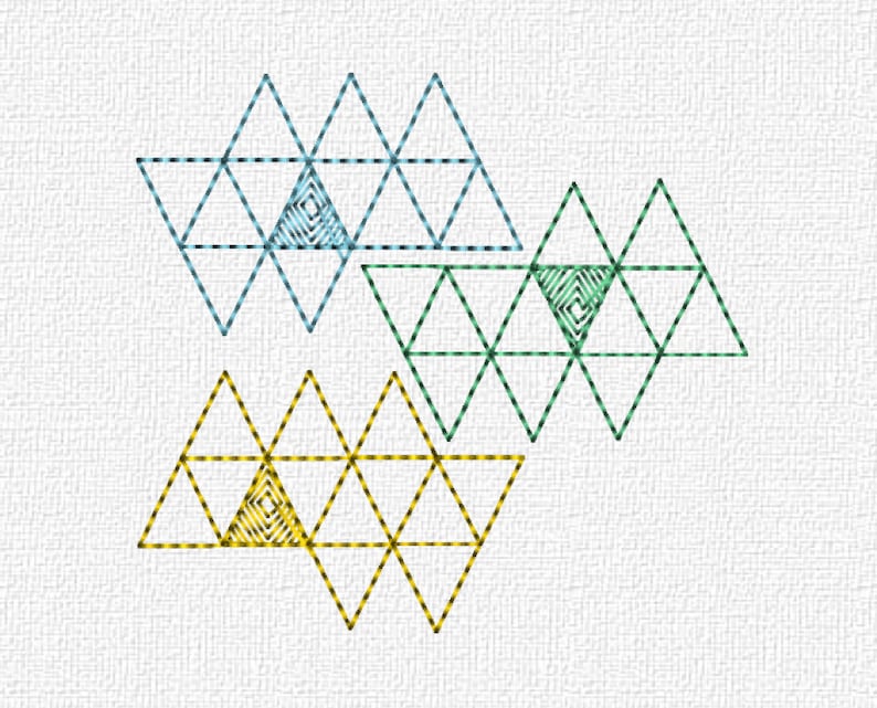 Geometric Triangles Embroidery Machine Design Instant Download - Etsy