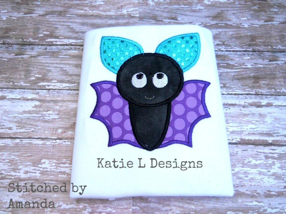 Cute Bat Applique Machine Embroidery Design Pattern Download | Etsy