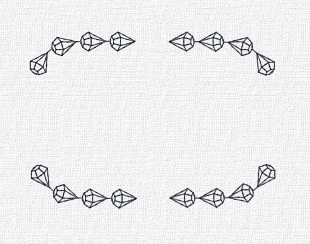 Diamonds Border Redwork Embroidery Machine Design Instant Download 4x4 ...