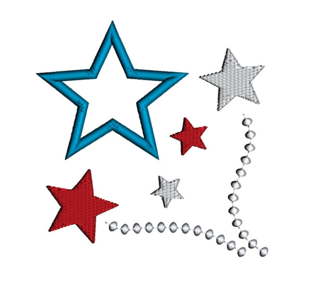 Star Fireworks Applique Machine Embroidery Design Pattern - Etsy