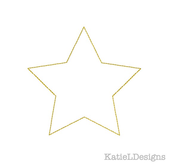 Redwork Star Machine Embroidery Design Pattern Download 4x4 | Etsy