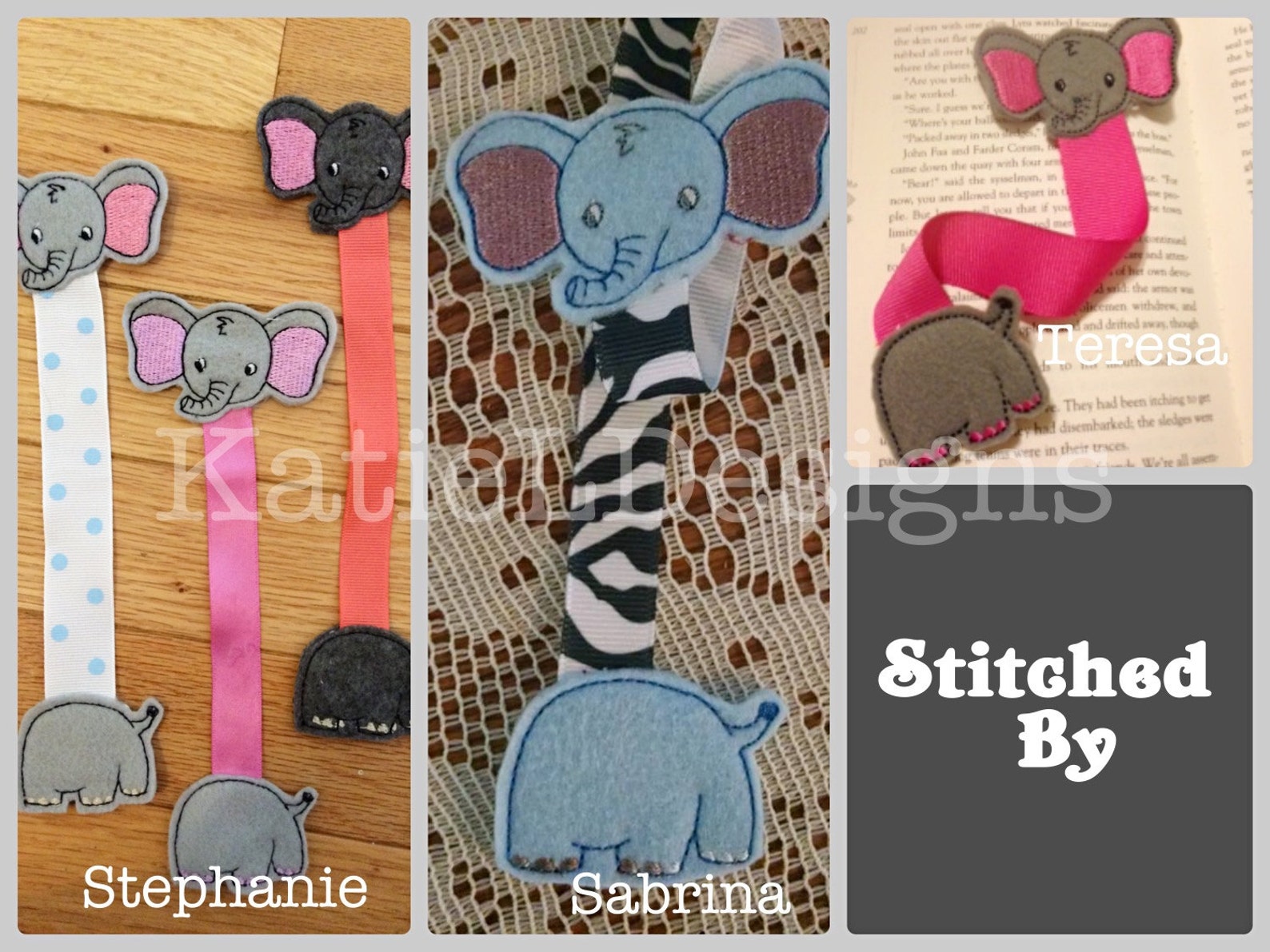 ITH Elephant Bookmark Machine Embroidery Design Pattern - Etsy