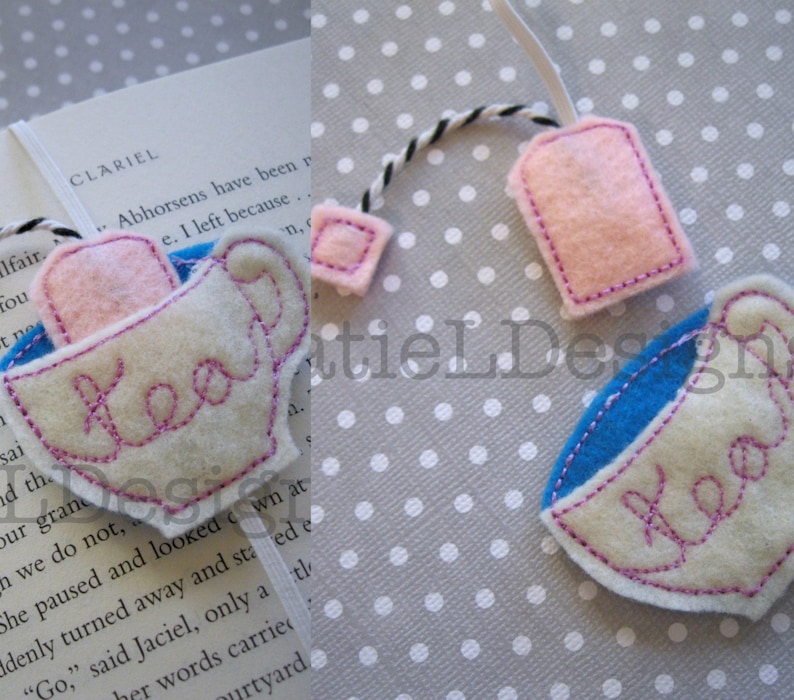 ITH Tea Cup Bookmark Embroidery Machine Design in the Hoop Tea - Etsy