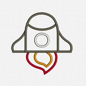 Rocketship Applique Machine Embroidery Design Pattern Download 4x4 5x7 ...