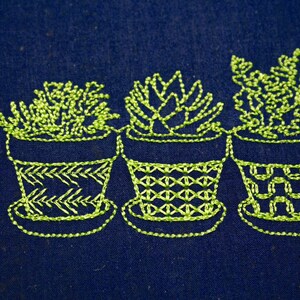 Succulents Redwork Embroidery Machine Design Instant Download 5 Sizes ...