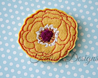 ITH Ranunculus Feltie Machine Embroidery Design Pattern | Etsy