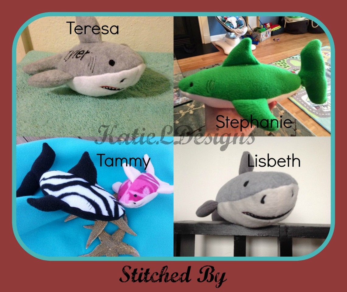 ITH Shark Stuffie DIGITAL DOWNLOAD Machine Embroidery Design Pattern ...