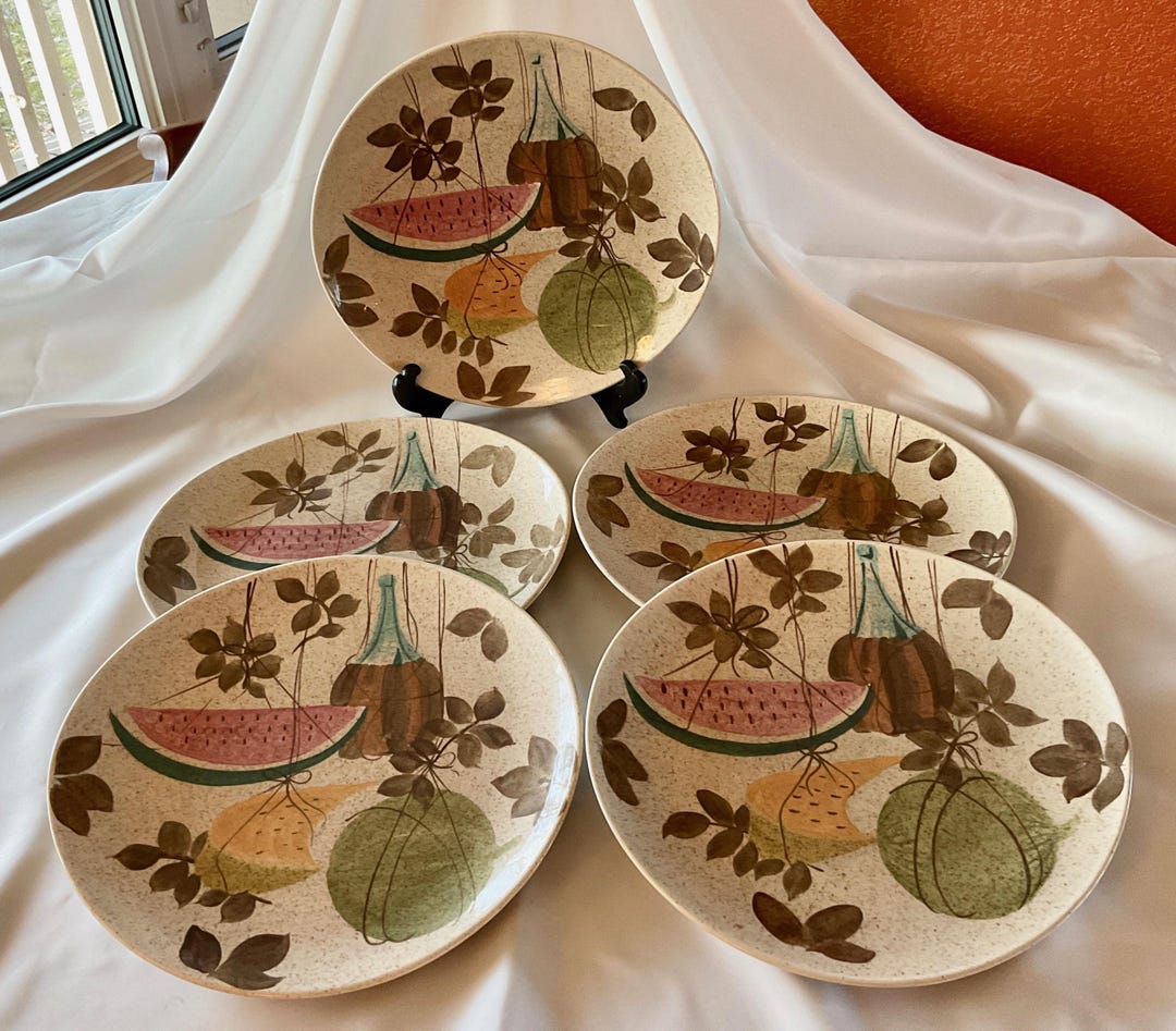 Vintage MCM Red Wing "tampico" Dinner Plates (set of Five) - Made in ...
