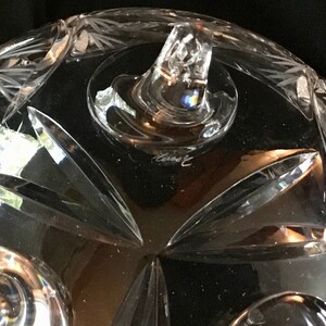 Vintage Kusak Cut Glass Works "berlin" Pattern Cut Glass Open Candy ...