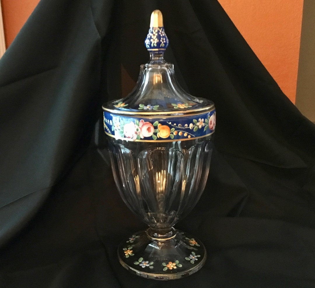 Vintage Heisey Glass Company "recessed Panel" 13.0" Covered Candy Jar ...