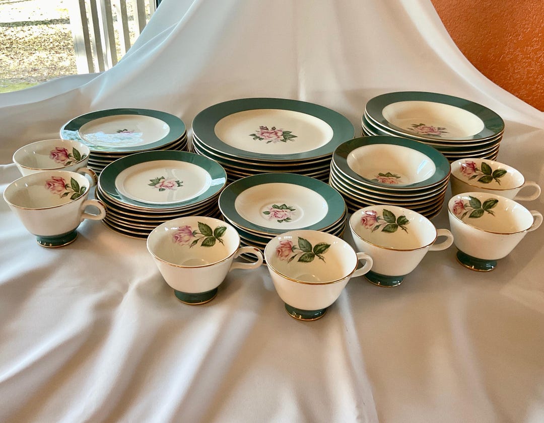 Vintage Homer Laughlin China "cameo (rose Center)" 52 Piece Dinnerware ...