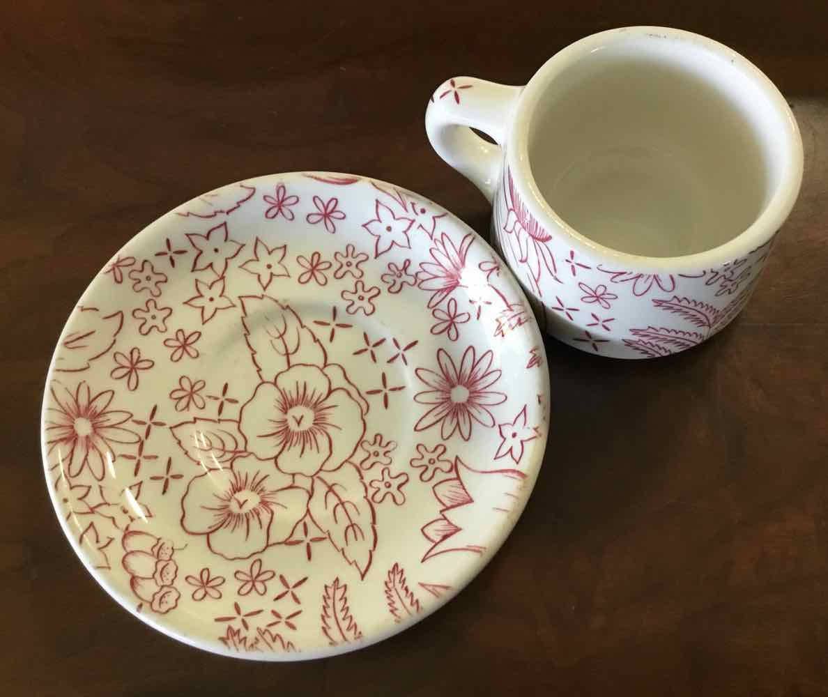 Vintage Wallace China Company Floral Pattern Coffee Cup and Saucer ...