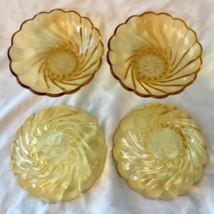 Vintage Fostoria Glass Company Amber colony Pattern Dessert Bowls set ...